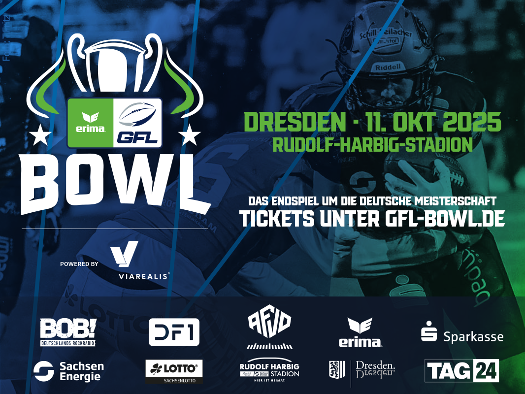 Start - hier gibt es alle Informationen rund um den GFL Bowl 2025